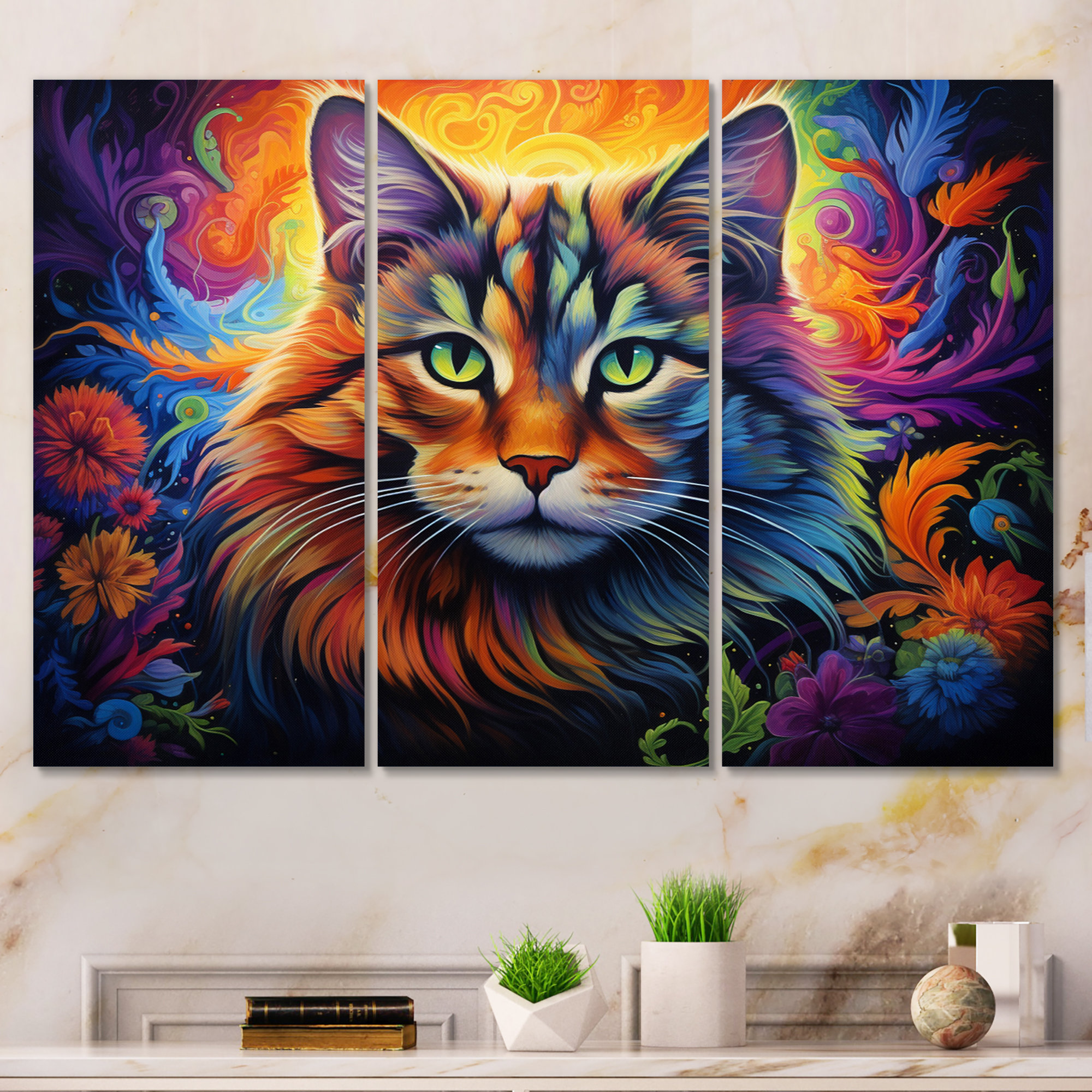 Design Art Portrait Of A Beautiful Gracious Cat III - Animals Cat ...