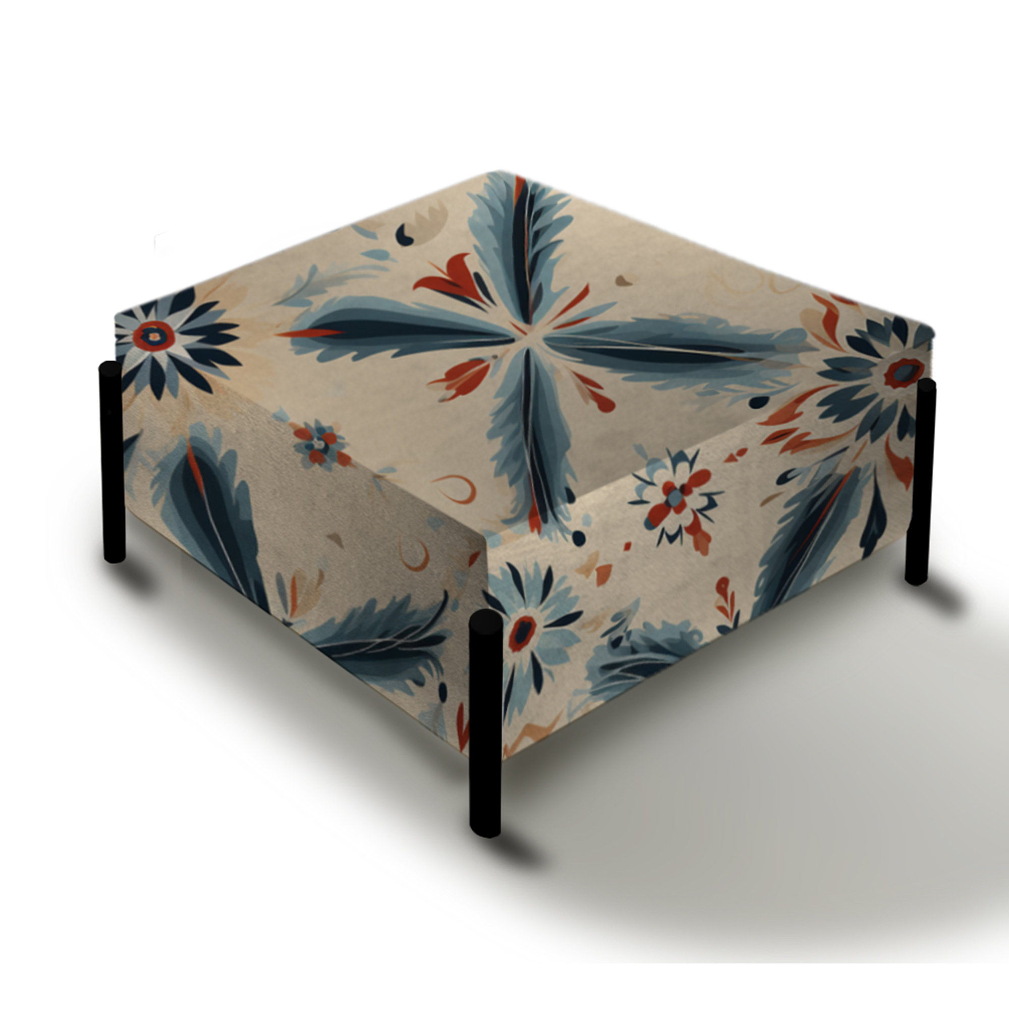 Design Art Nomadic Harmony Boho Pattern - Geometric Large Square ...