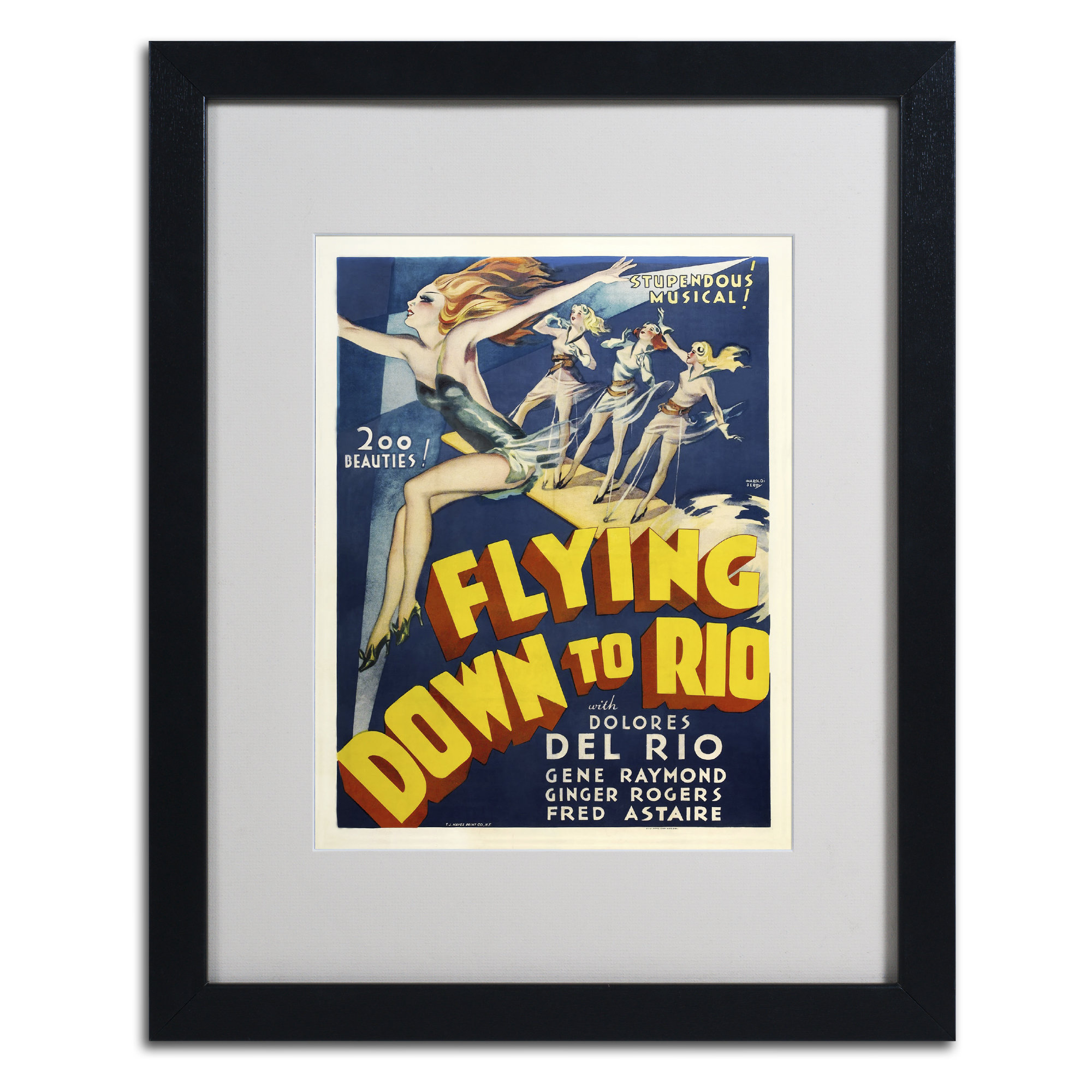 Trademark Fine Art 'Flying Down to Rio' Framed Vintage Advertisement on ...