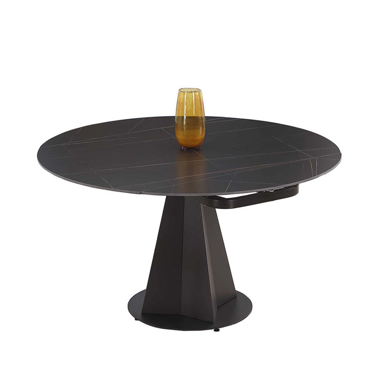 Ivy Bronx Amylyn Motion Extendable Ceramic Top Dining Table w/ Steel ...