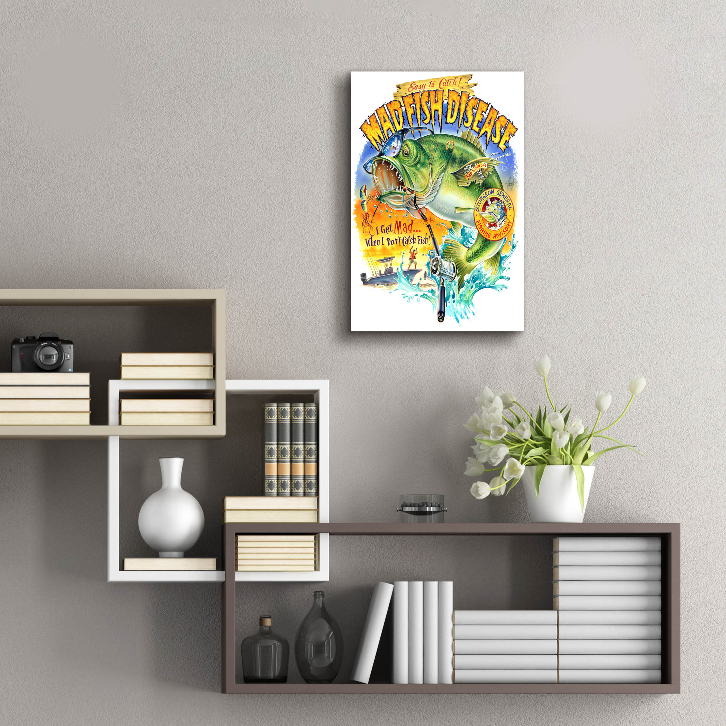 Epic Art 'Mad Fish' By James Mazzotta Acrylic Glas " Mad Fish " by ...