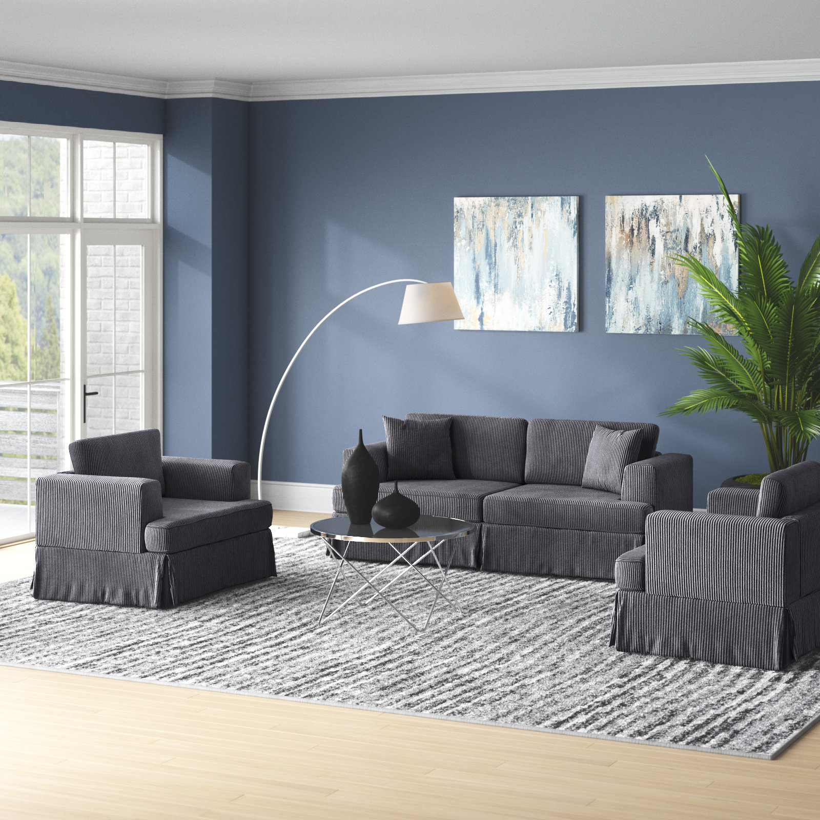 Wade Logan® Arriell 3 Piece Living Room Set & Reviews | Wayfair