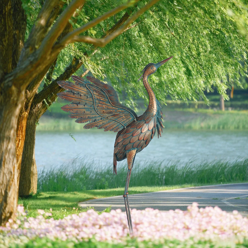 Highland Dunes Analiesa Bird Animals Weather Resistant Metal Garden ...