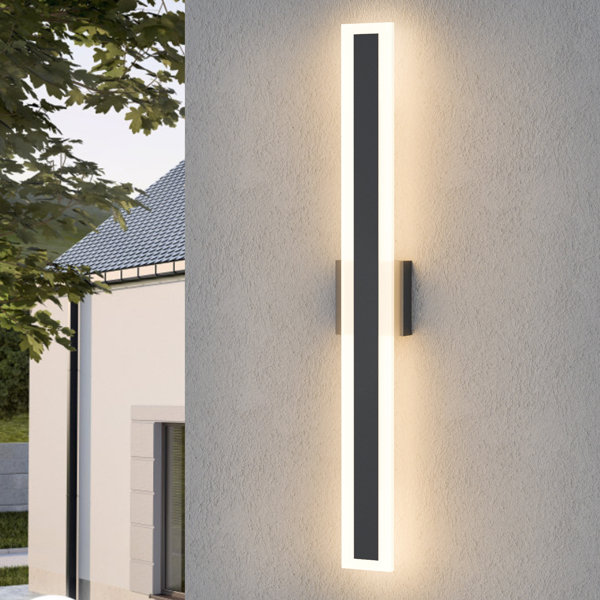 Wrought Studio Eljan New Upgrade Iron Outdoor LED Wall Light with Back ...