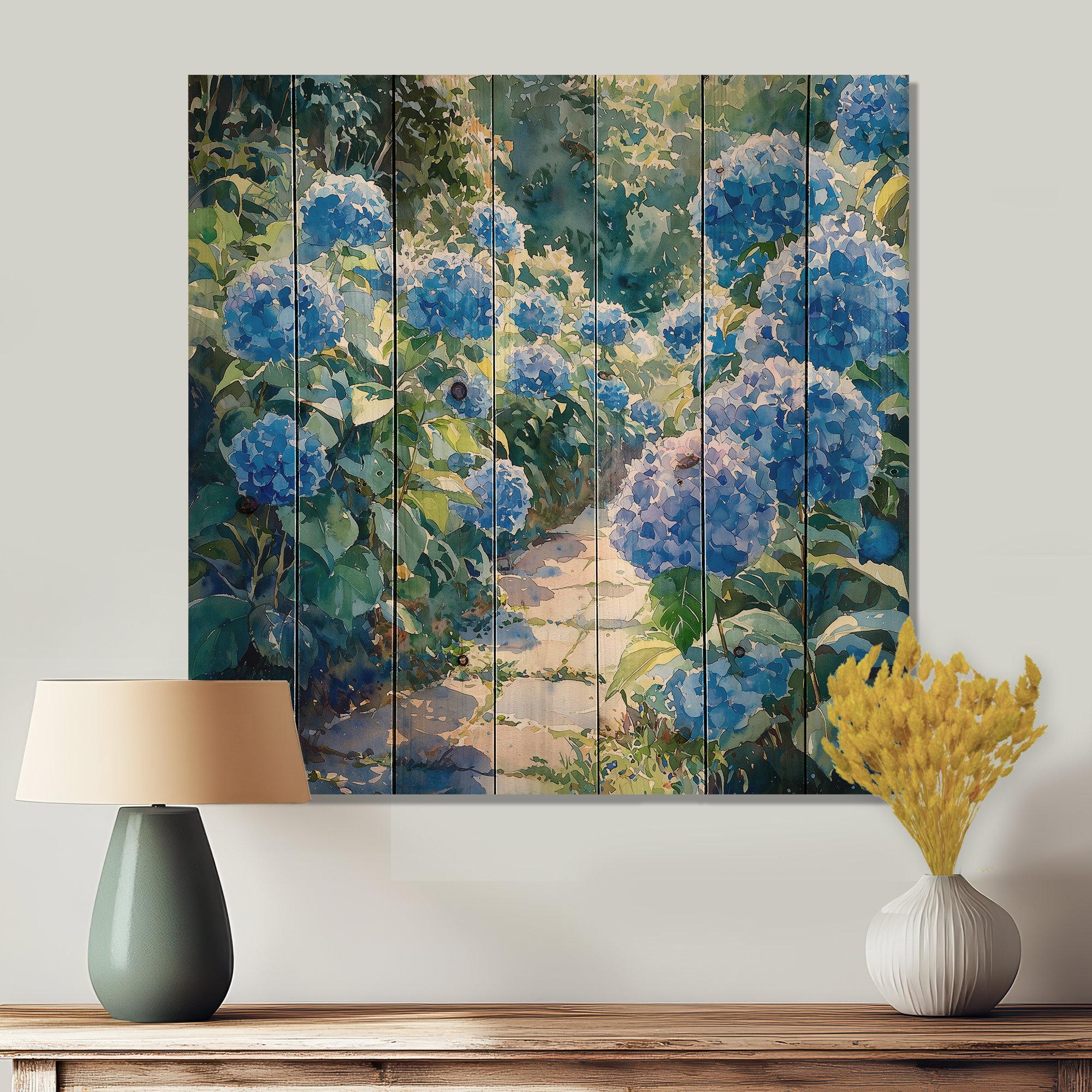 Ophelia & Co. Hydrangea Garden Delight Harmony II - Hydrangea Wood Wall ...