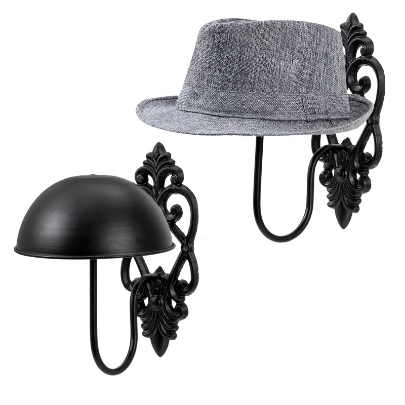Fleur De Lis Living 2 Piece Wall Mounted Metal Hat Coat Rack | Wayfair