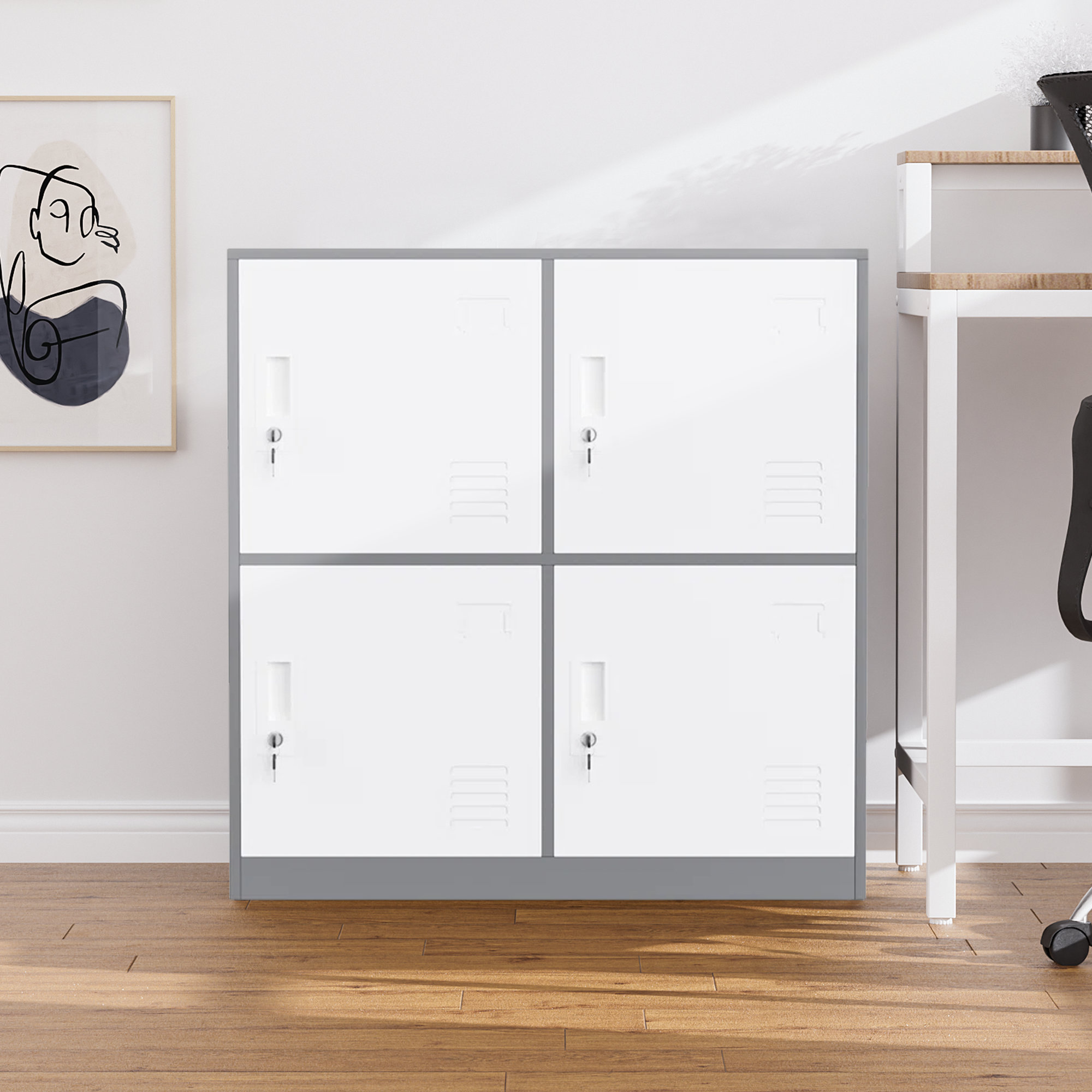 ouyessir Metal 3 - Tier 34.65'' Locker with Built In Key Lock & Reviews ...