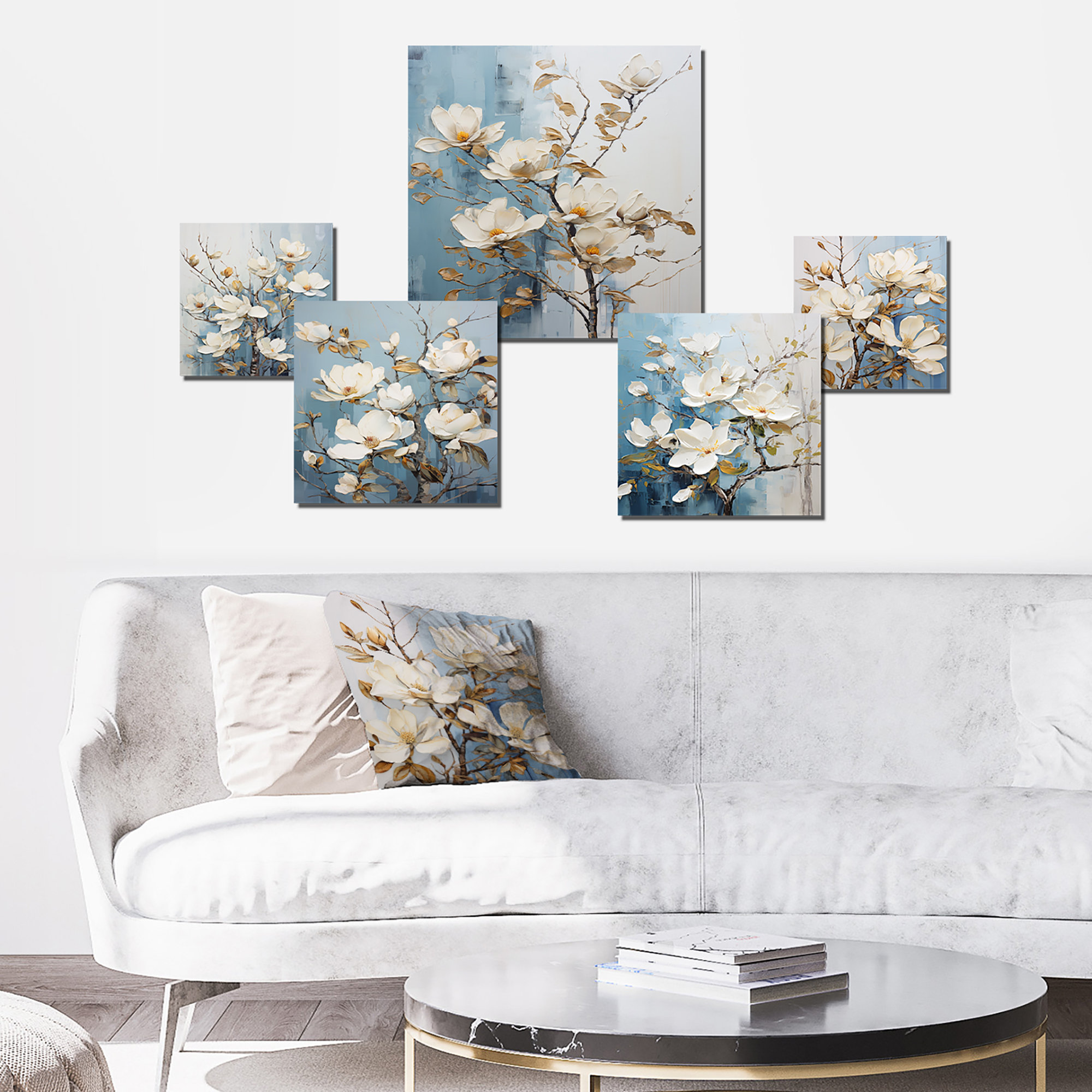 Red Barrel Studio® White And Blue Magnolia Blossom Beauty - Magnolias ...