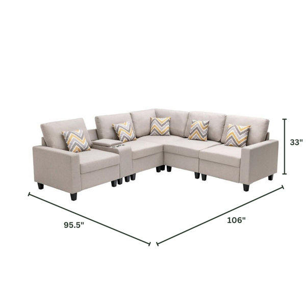 Latitude Run® Metallah Latitude Run® 6Pc Reversible Sectional Sofa with ...