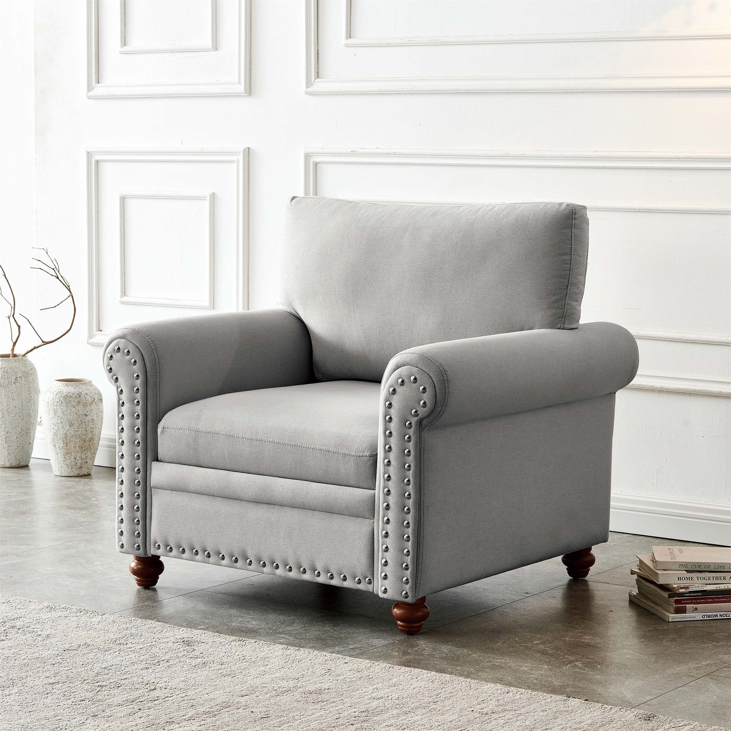 Alcott Hill® Comfortable Living Room Single Seat Sofa Chair with Wood ...