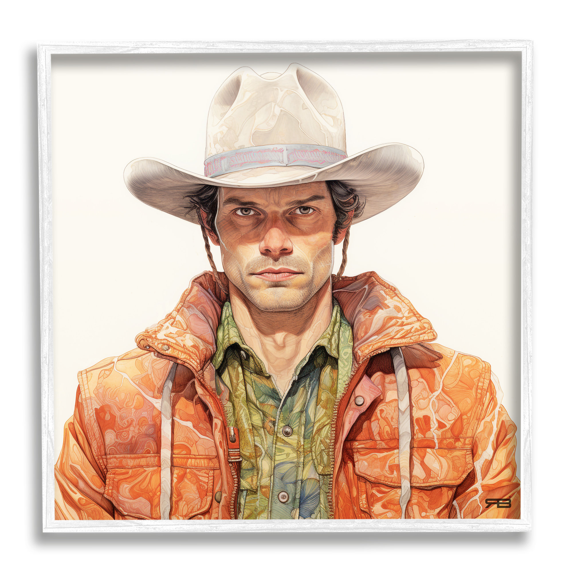 Stupell Industries Ba-693-Wood Country Cowboy Portrait by RB Print ...