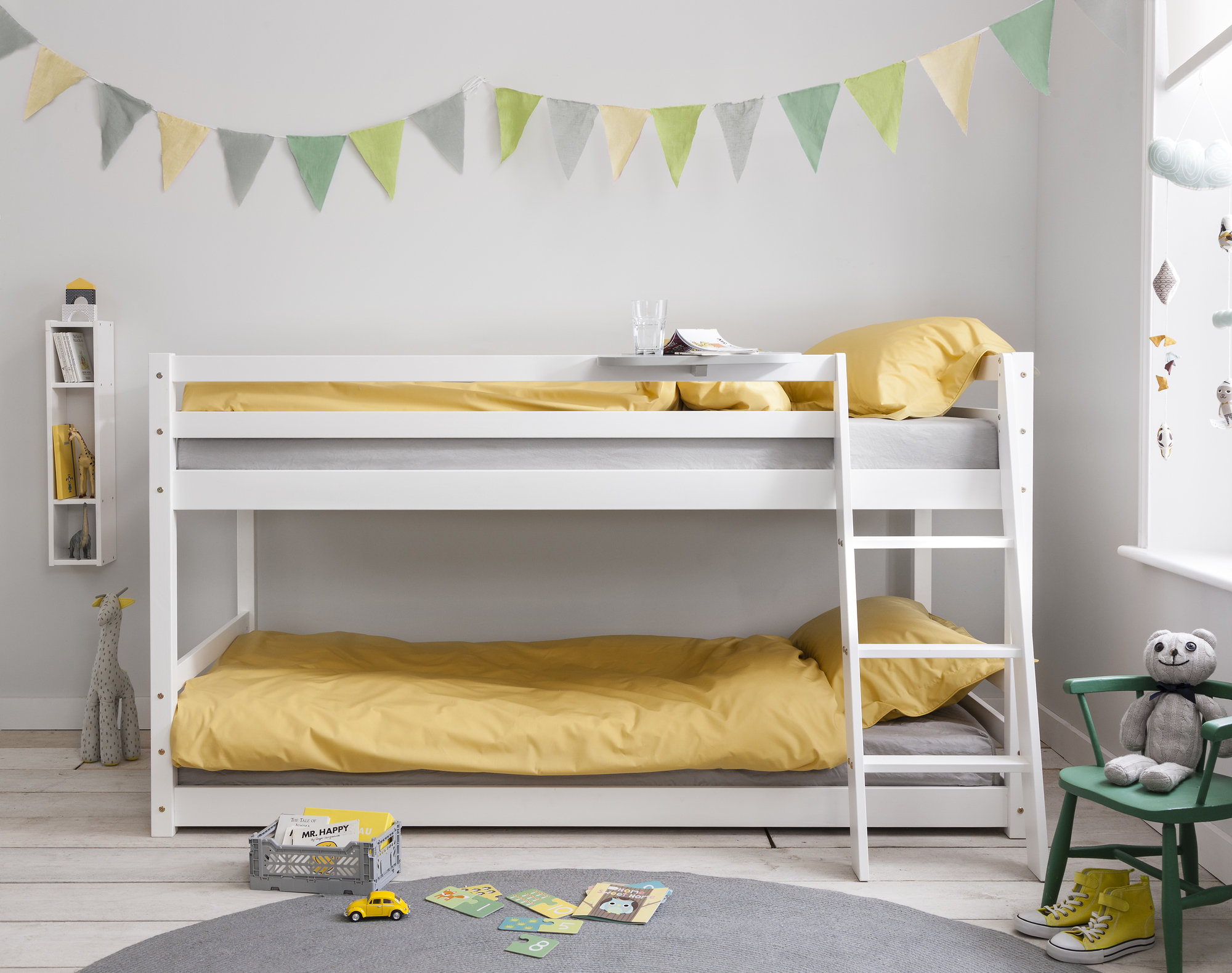 Harriet Bee Hilda Low Cabin Bed with Bunk Underbed and Play Area in ...