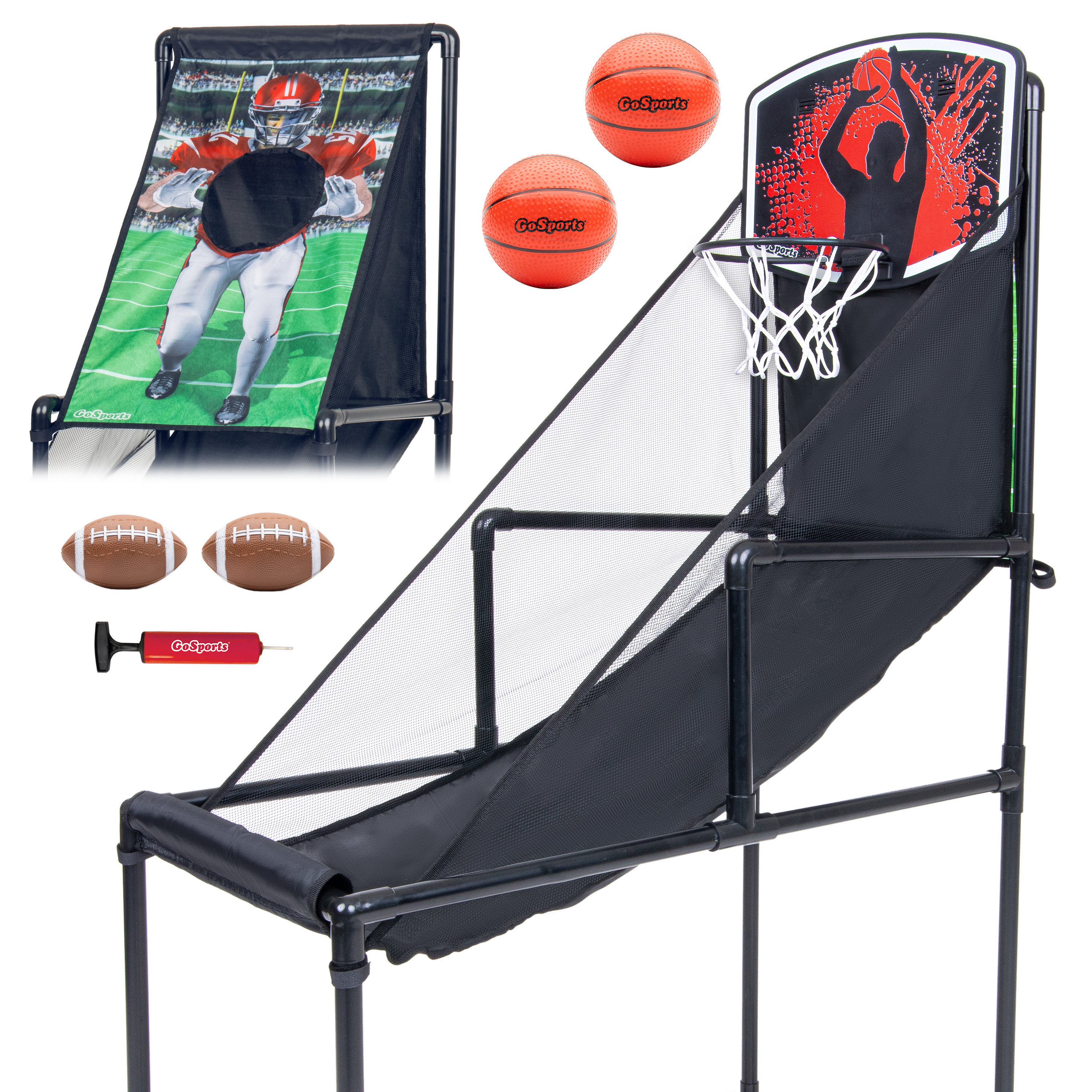 GoSports 2 in 1 Basketball & Football Toss Arcade Game - Indoor ...