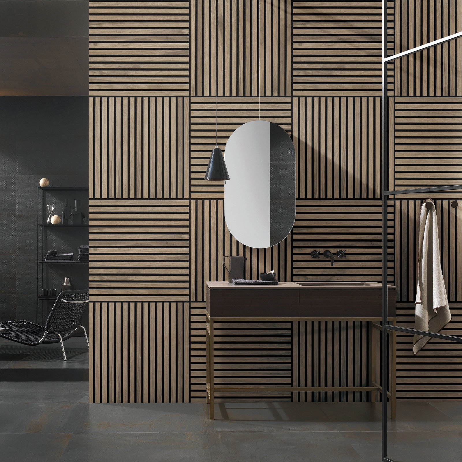 Vandia Real Wood Veneer Acoustic Wall Panel – Flat-pasted Slatted Sound ...
