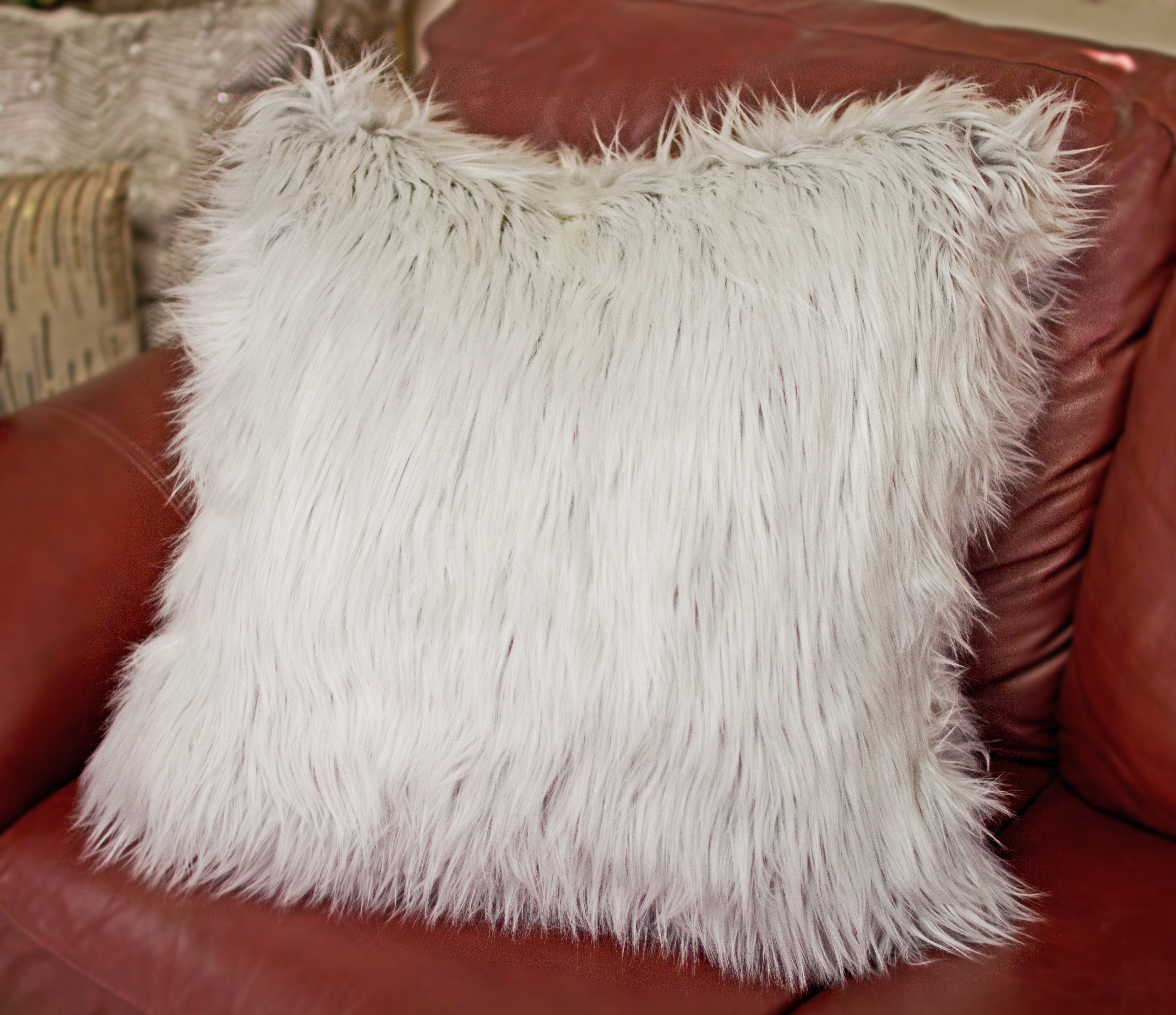 Olivia Quido Trego Faux Fur Feather Throw Pillow | Wayfair