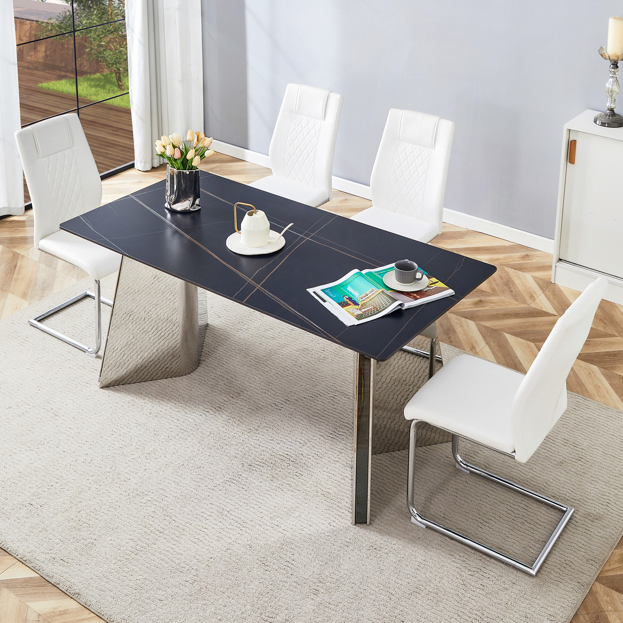 Orren Ellis Table And Chair Set.63"X31.5X30" Luxurious Pandora ...