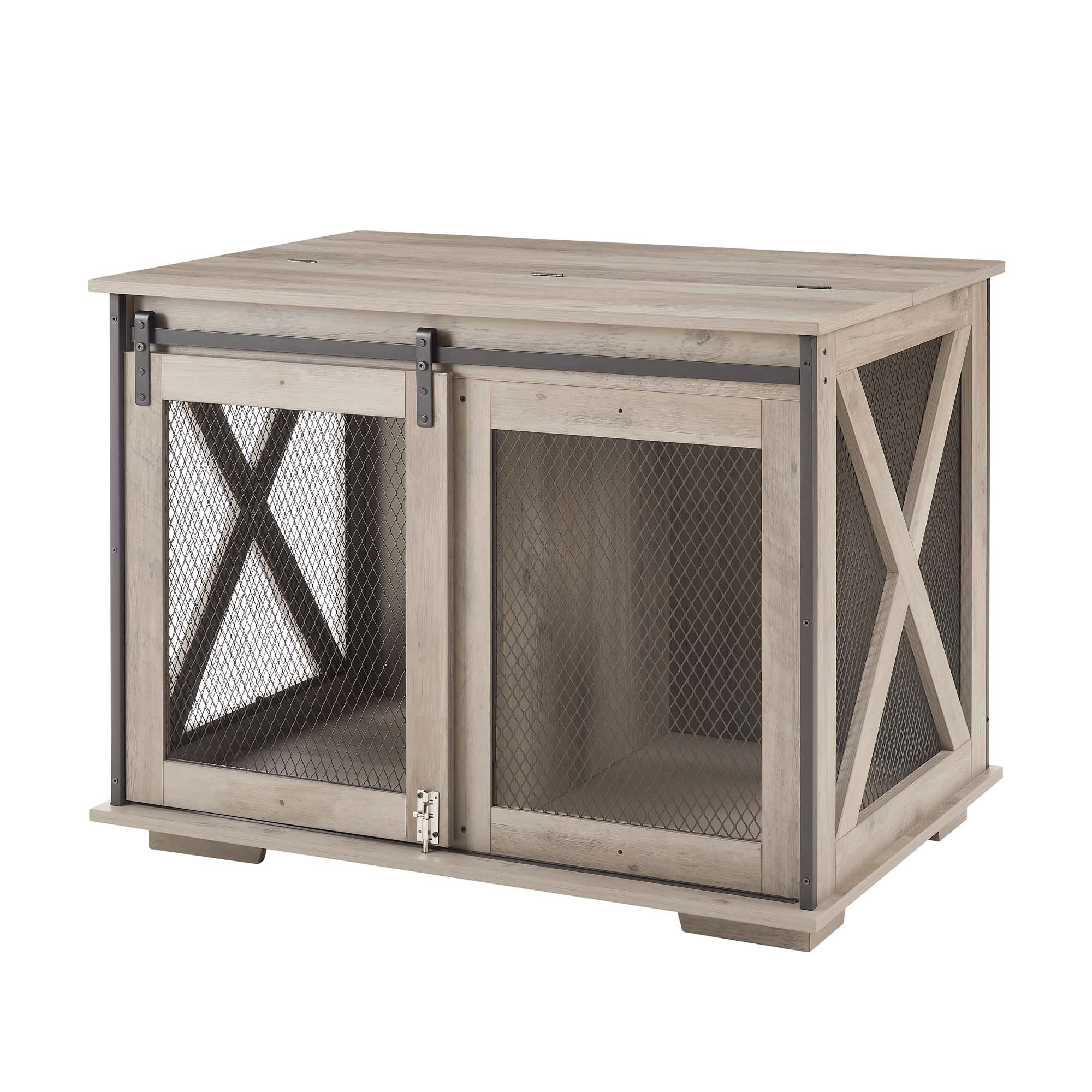 Archie & Oscar™ Isamar Farmhouse Dog Cage Crate Furniture with Sliding ...
