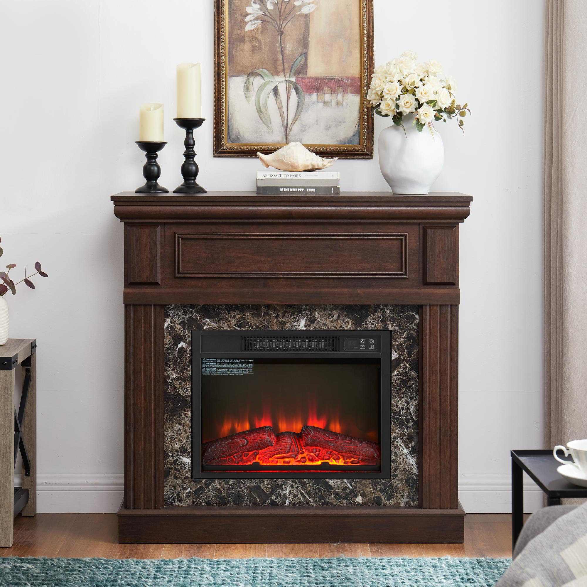 Lark Manor™ Electric Fireplace with Mantel,fireplace mantel surround ...