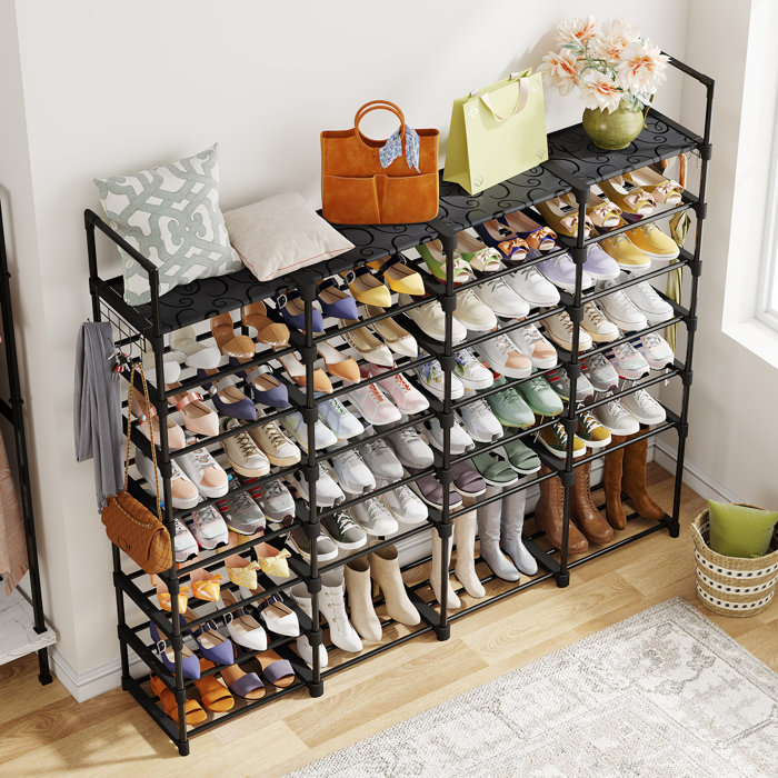 Rebrilliant 58 Pairs Large Shoe Rack Shoe Shelf Boots Shoe Organizer ...