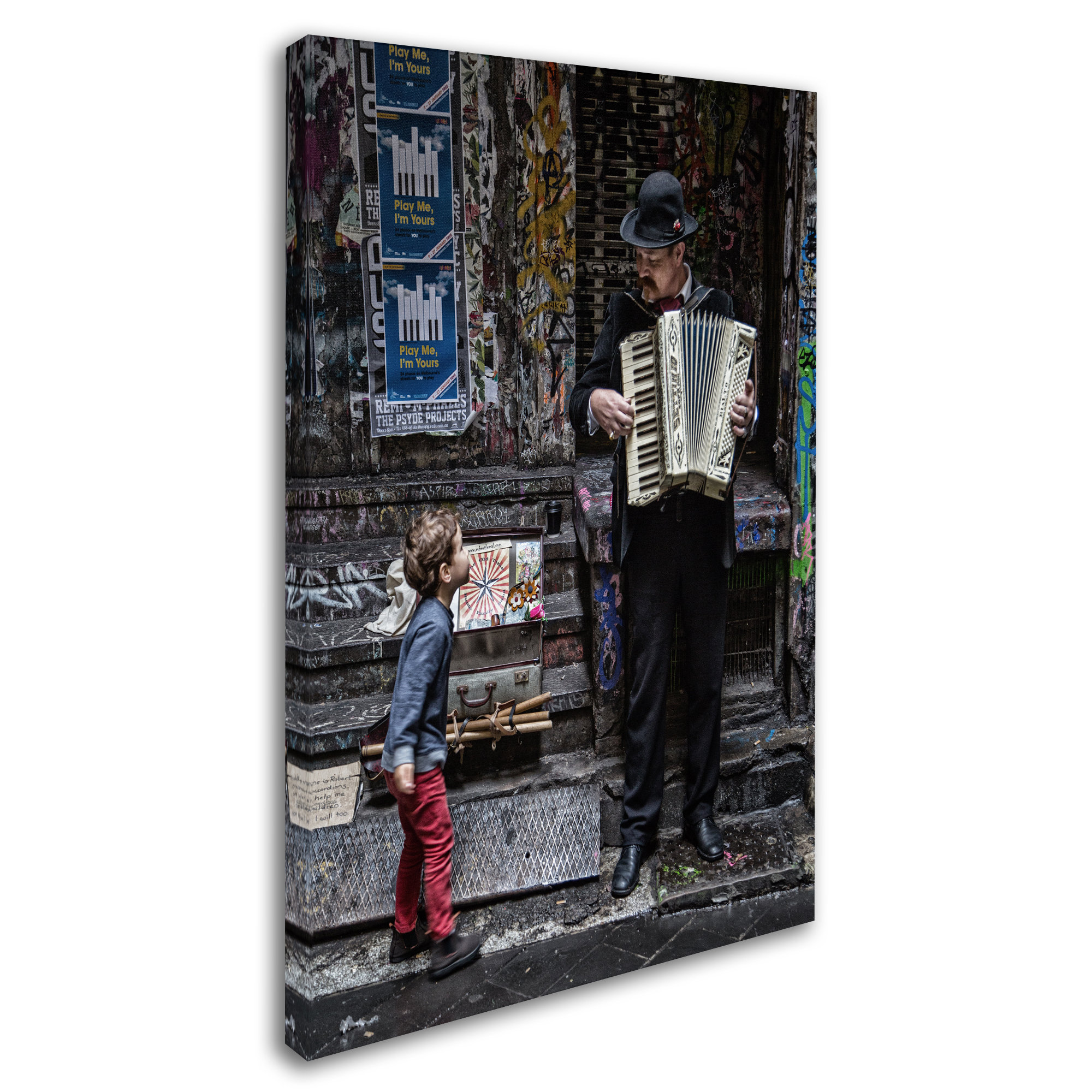 Trademark Fine Art 'The Busker and the Boy' Photographic Print on ...