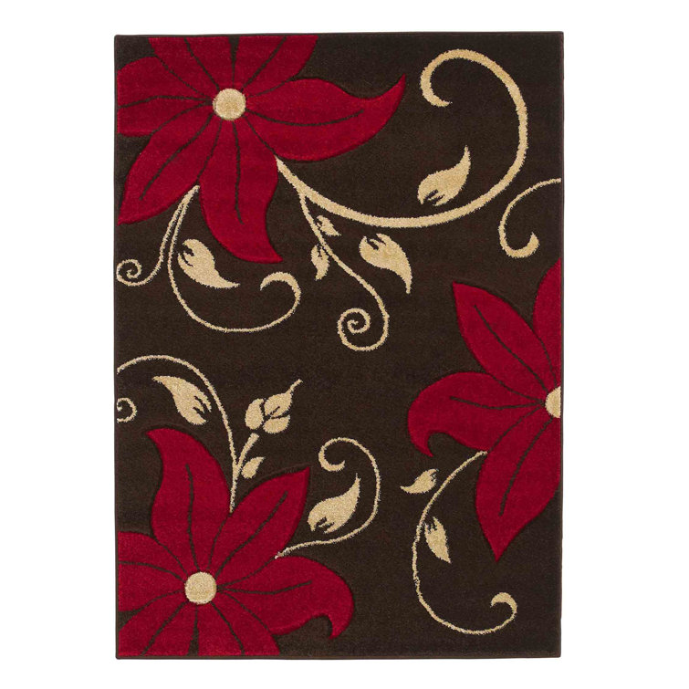 Marlow Home Co. Verona area rug Machine Woven Rectangle Brown/Red ...