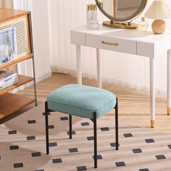 Ebern Designs Romere Vanity Stool Fabric Upholstered Accent Stool ...