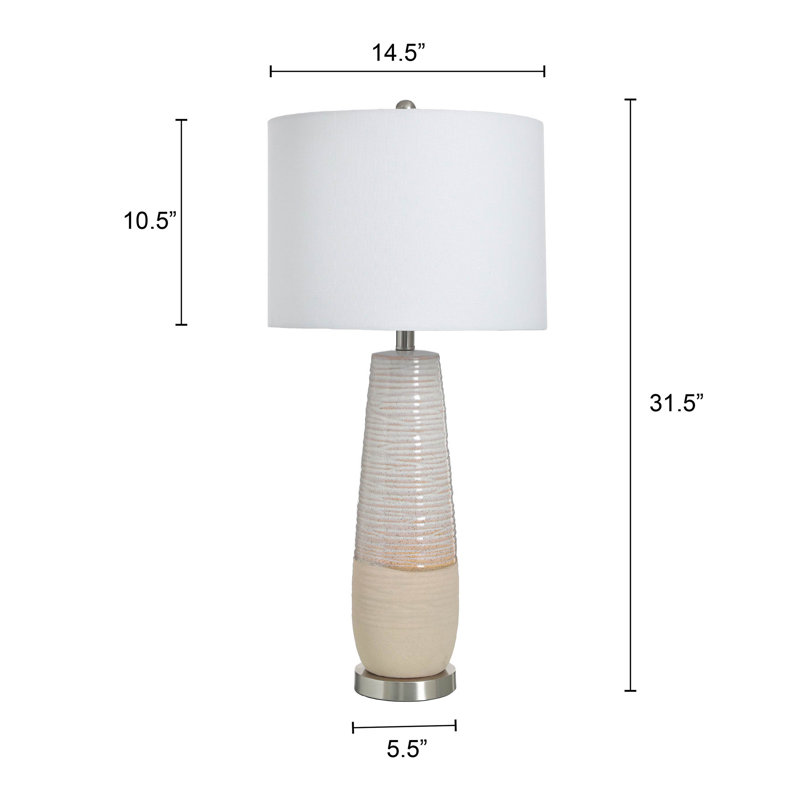 Wade Logan® Axcell - Two-Tone Ceramic Table Lamp - Speckled Cream ...