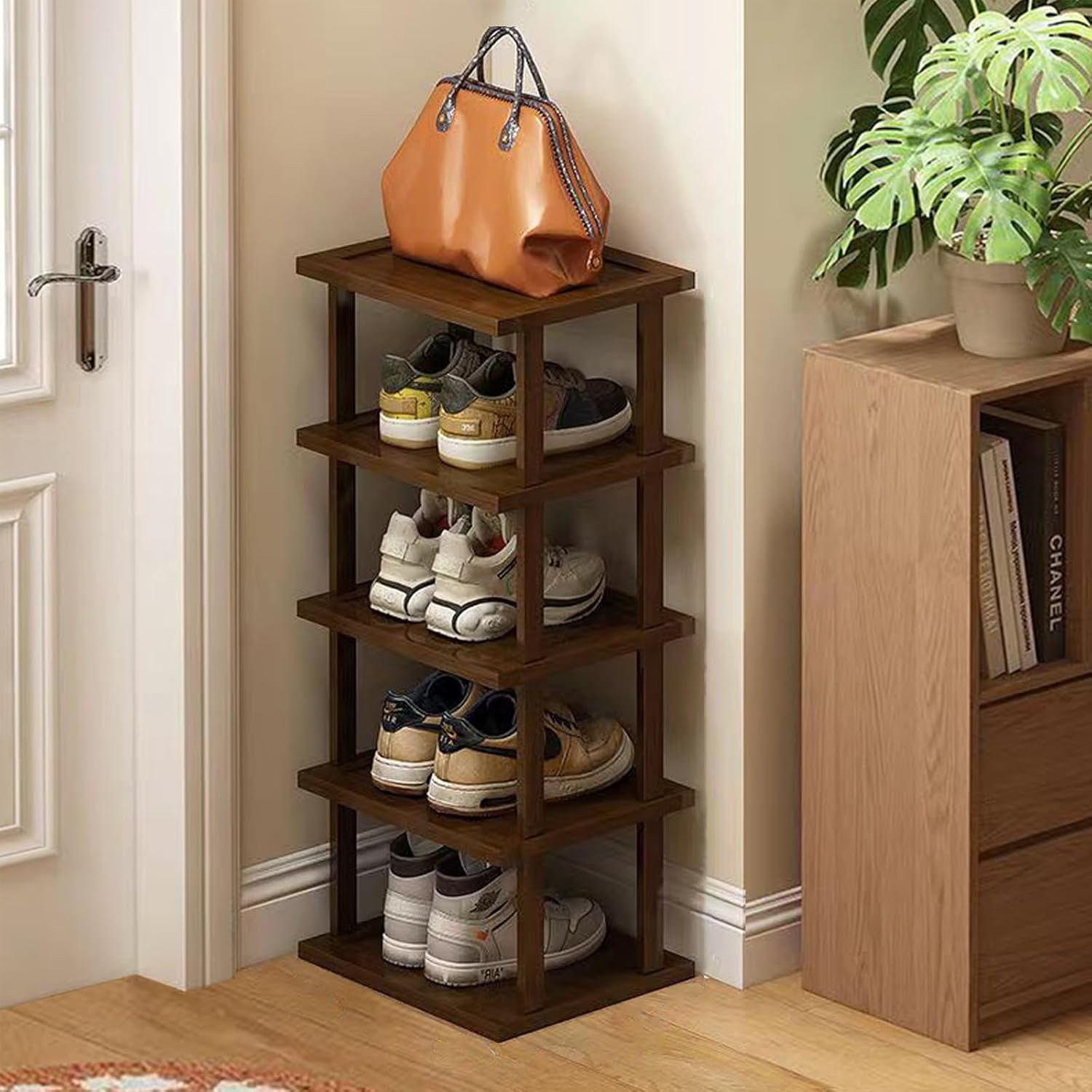 Ebern Designs Shoe Rack - Tall Narrow Shoe Rack Organizer For Small ...