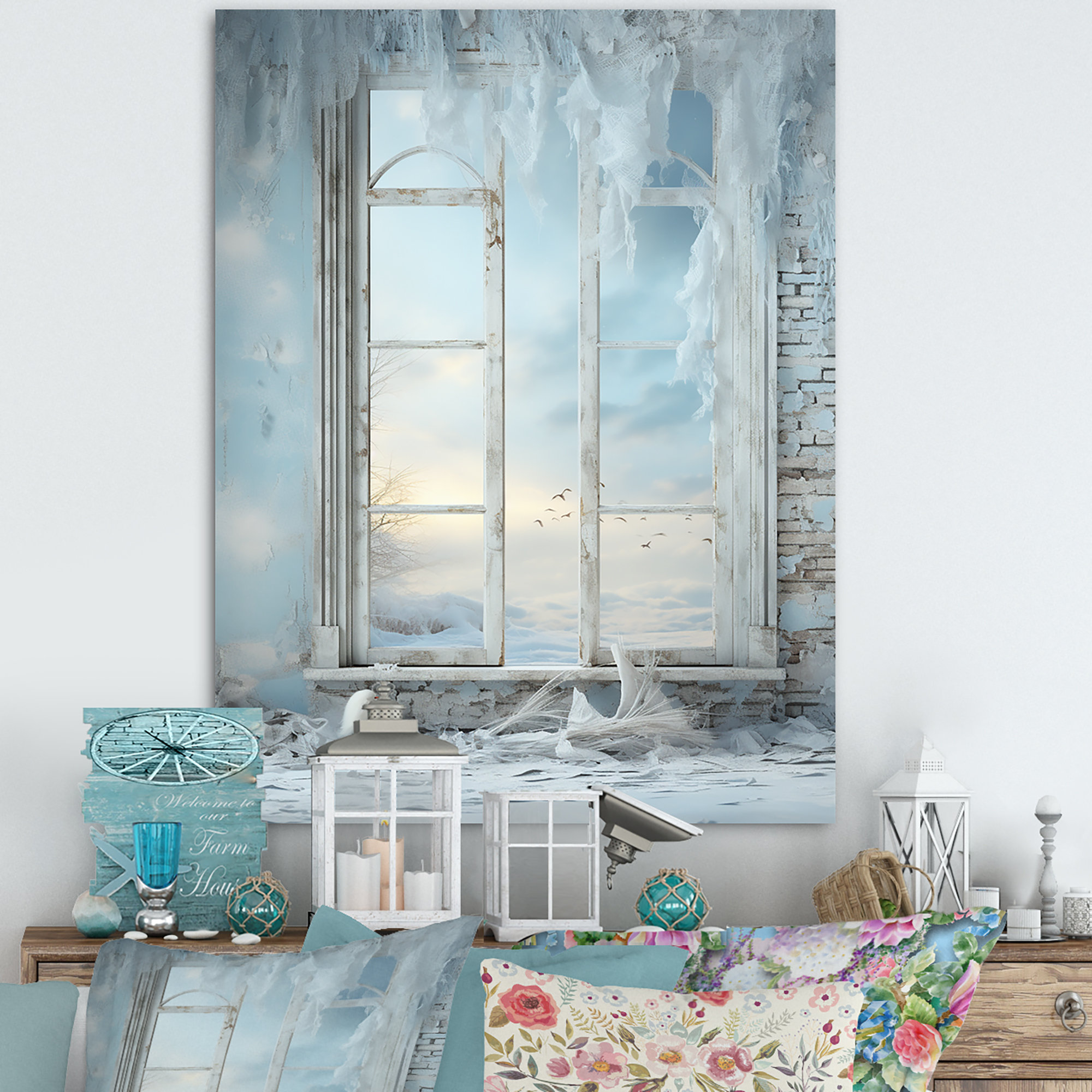 Lark Manor™ Winter Window Frozen Glass I - Winter Landscape Wall Art ...