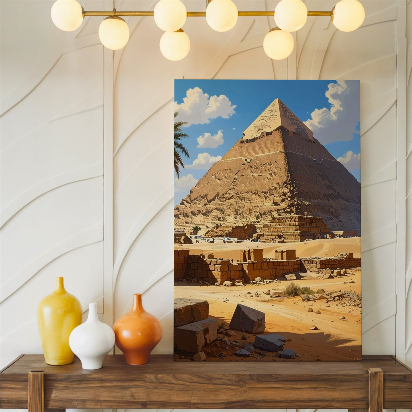 Union Rustic Canvas Great Pyramid Of Giza Realistic Depiction Under ...