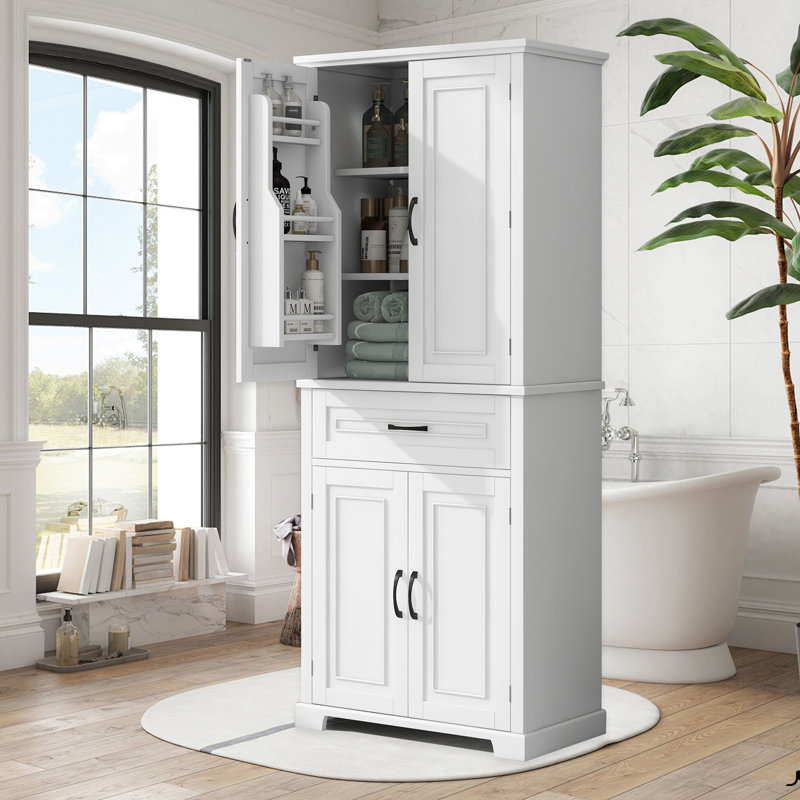 Wildon Home® Dorry 72"H Bathroom Storage Cabinet with Adjustable Shelf ...