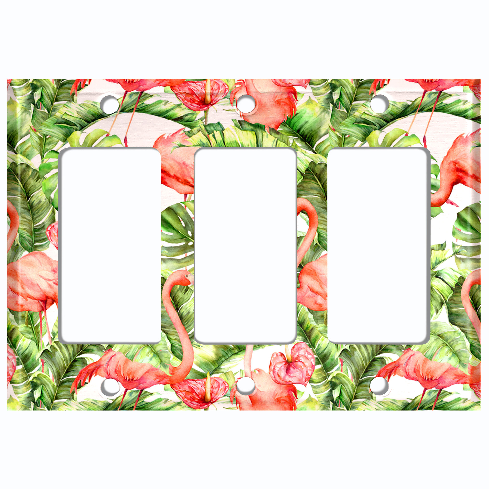 WorldAcc Metal Light Switch Plate Outlet Cover (Pink Flamingos Green ...