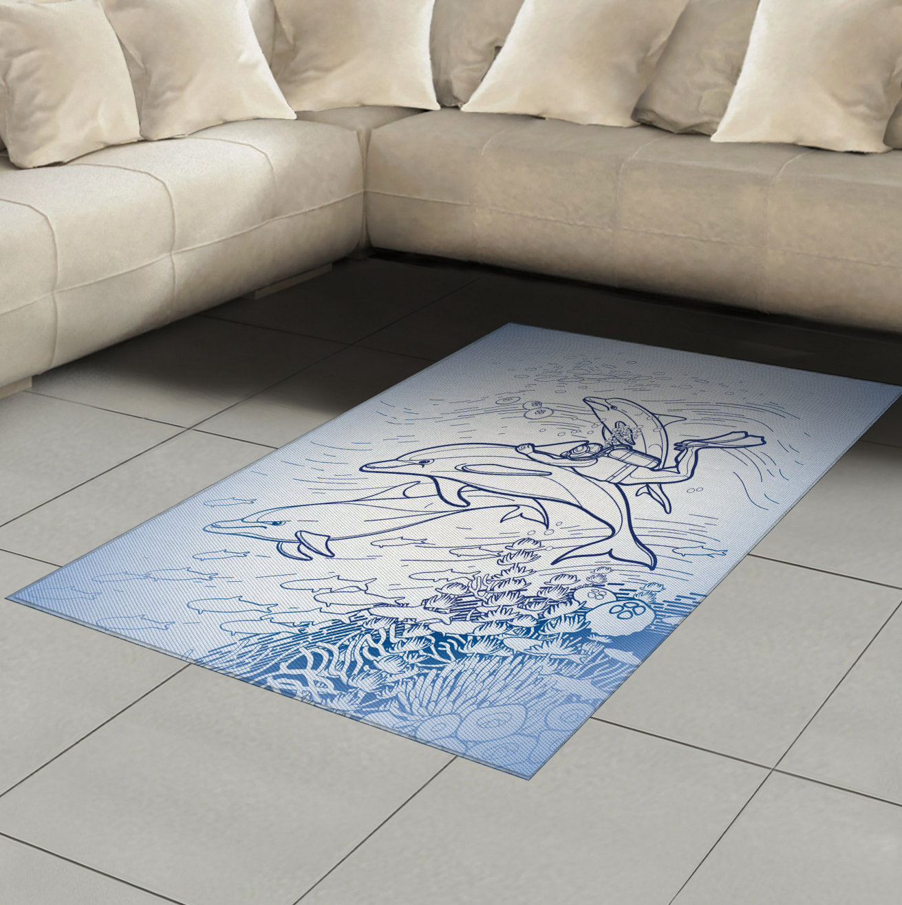 East Urban Home Sea Animals Ocean Life High Density Long Fiber Poly ...
