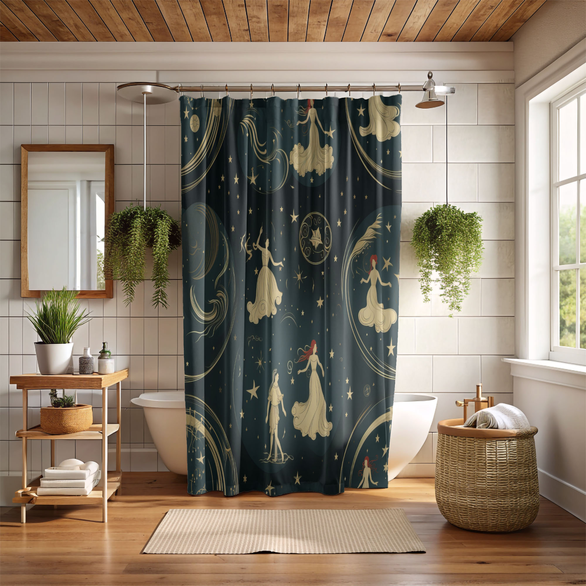 East Urban Home Imon Abstract Shower Curtain | Wayfair