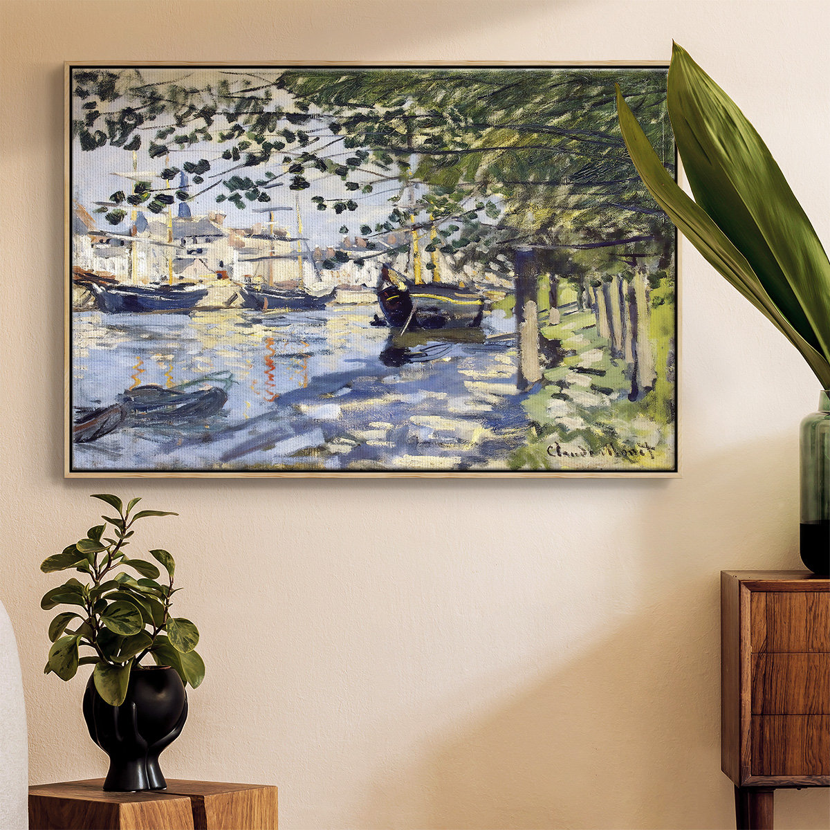 Alcott Hill The Seine at Rouen (La Seine a Rouen), 1872 - Floater Frame ...