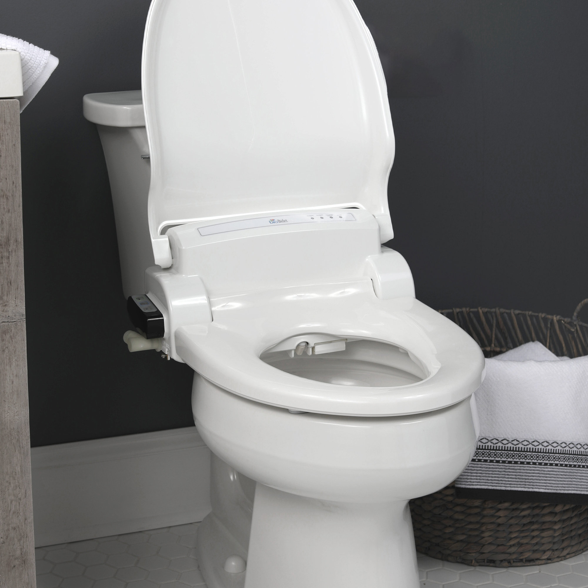 Bio Bidet by BEMIS BB1000 Bidet Toilet Seat, Electric, Warm Water with ...