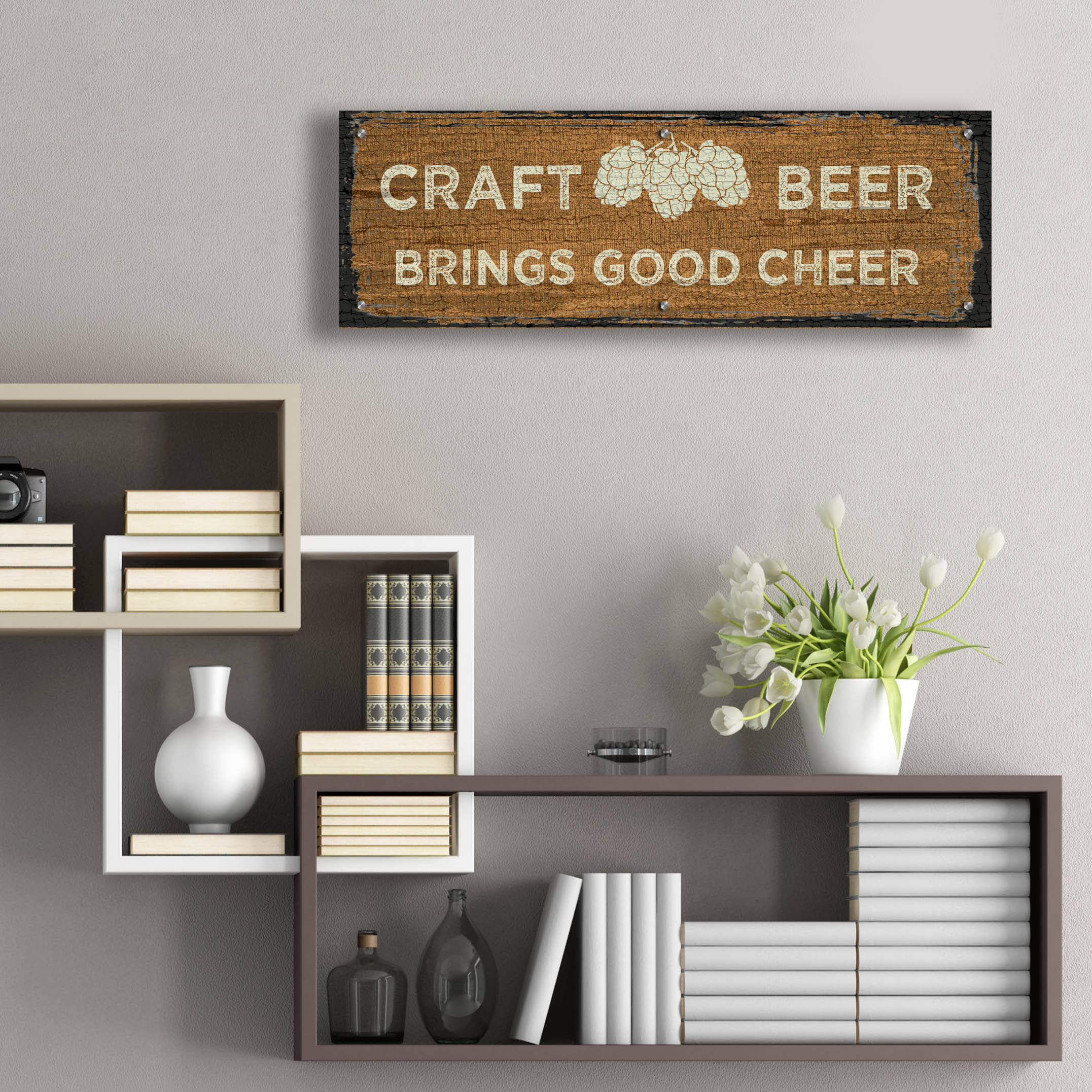 Trinx 'Craft Beer Sign I' by Erin Clark Acrylic Glass Wall Art | Wayfair