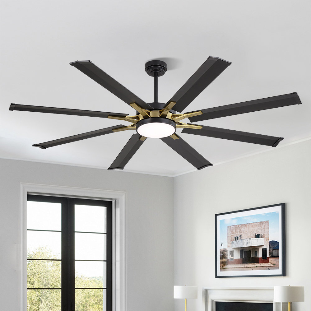 Latitude Run® Indoor Ceiling Fan With Light Kit And Remote, Reversible ...