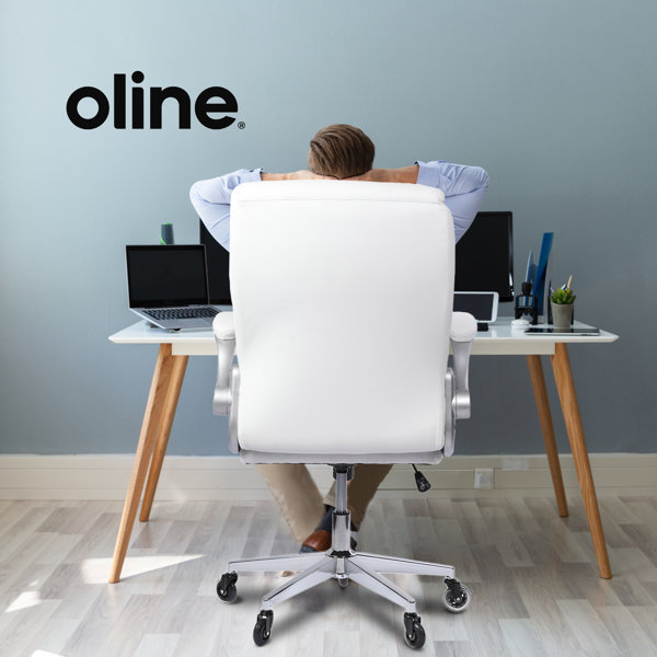 Oline ErgoAce Ergonomic Executive Office Chair Leather Rolling Desk ...