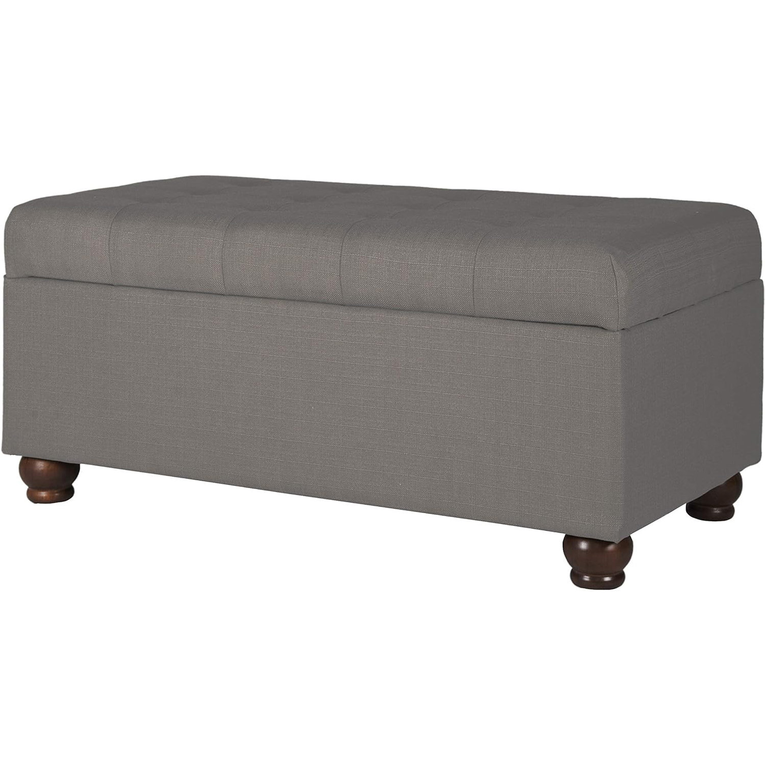 Wildon Home® Linen Button Tufted Storage Bench with Hinged Lid, Taupe ...