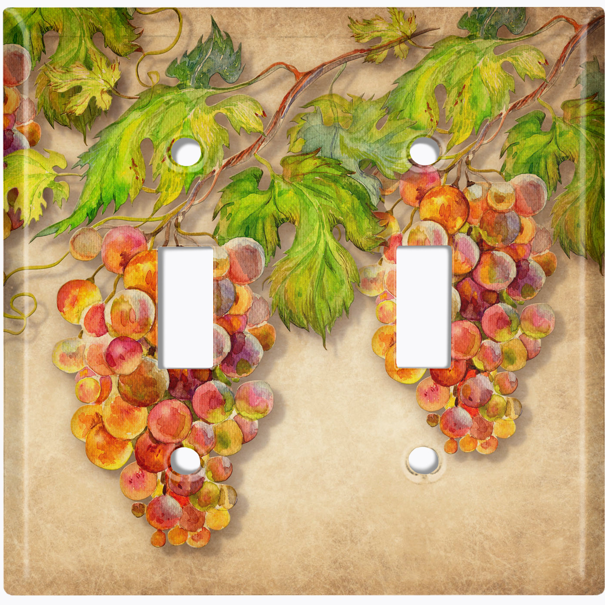 WorldAcc Metal Light Switch Plate Outlet Cover (Kitchen Grape Vine Wine ...