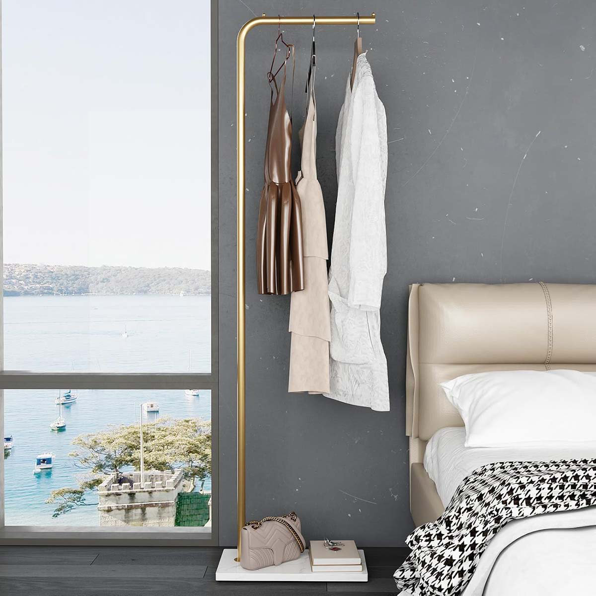 Ivy Bronx Gold Coat Racks, Metal Coat Racks Freestanding With Crossbar ...