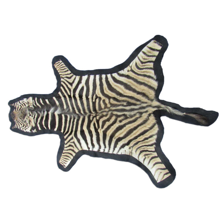 Foundry Select Naves Handmade Real Zebra Skin Rug (Felted and Small ...