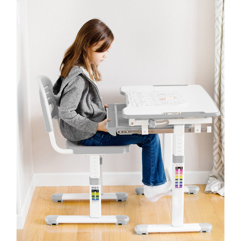 Vivo Kids' Height Adjustable Desk and Chair DESK-V201B Series & Reviews ...