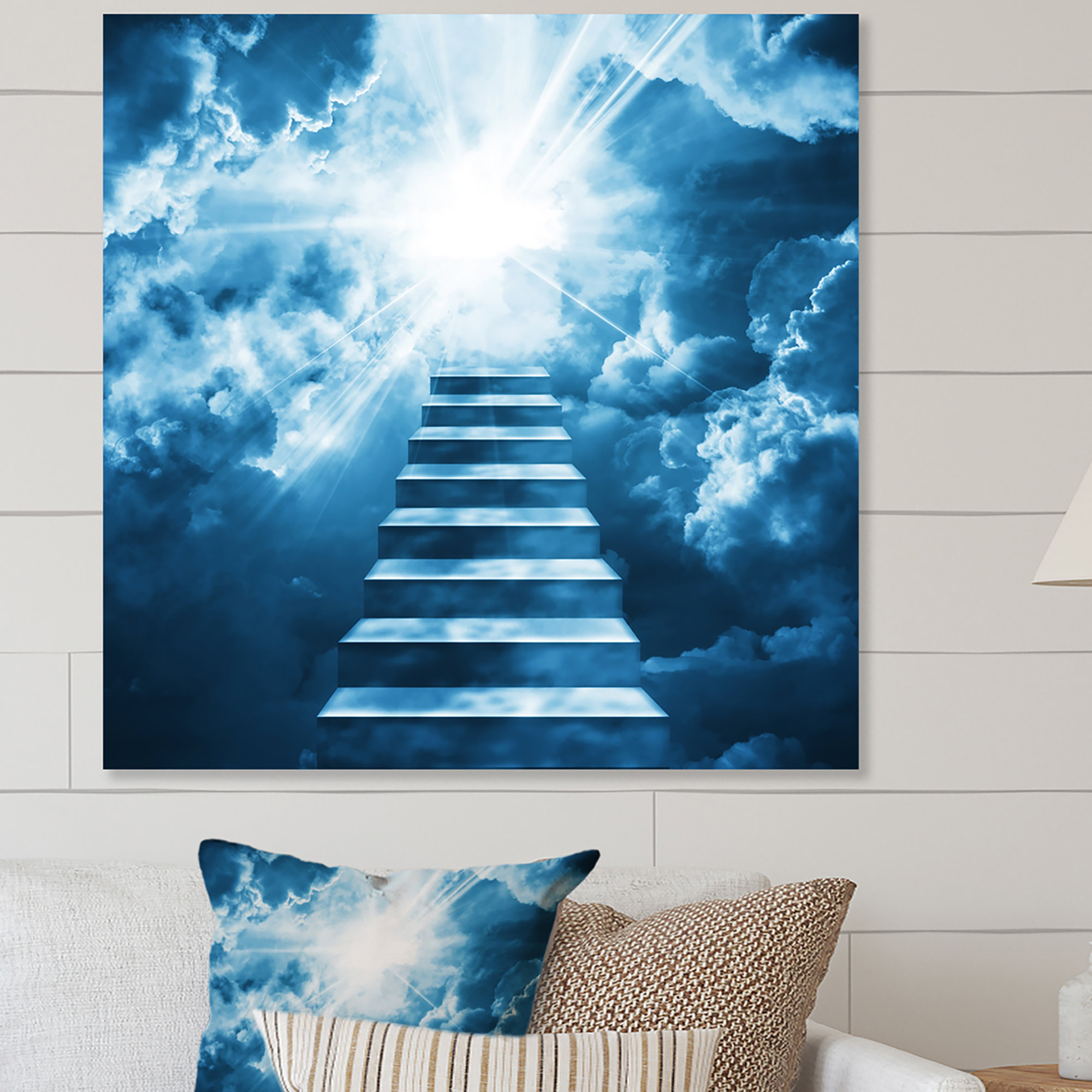 Trinx Regilious Surreal Stairs To Heaven - Traditional Canvas Wall ...