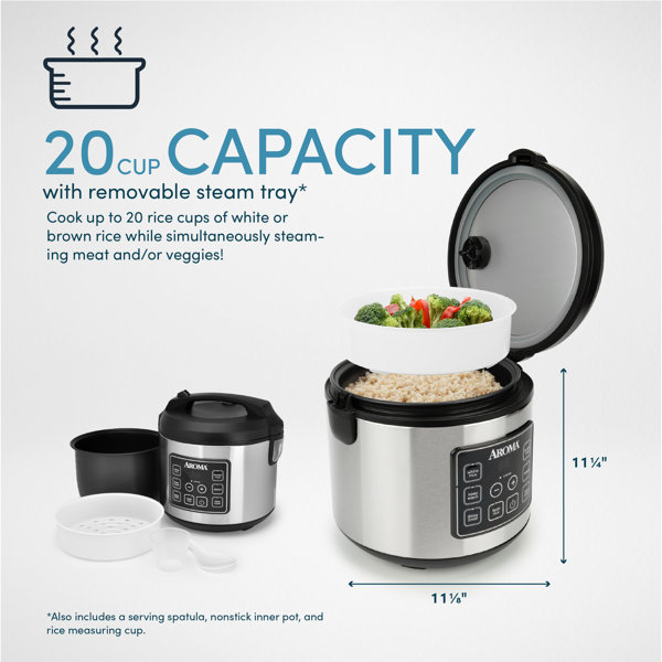 Aroma 5 Qt. Cool Touch Digital Slow Cooker, Food Steamer and Rice ...