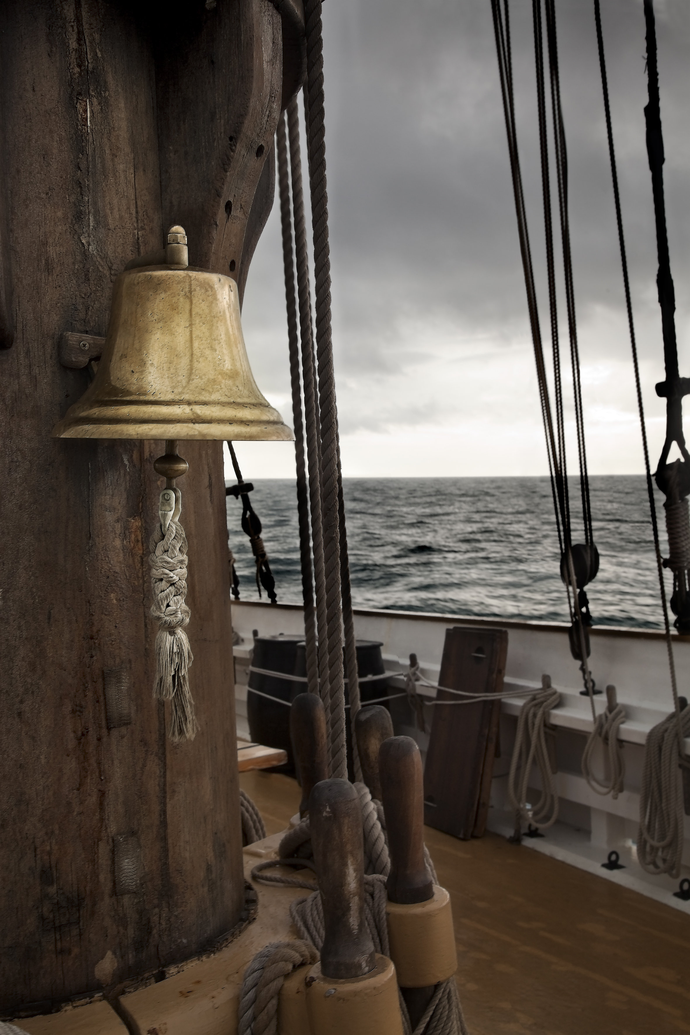 Breakwater Bay Navigation Bell on Deck - Wrapped Canvas Print | Wayfair