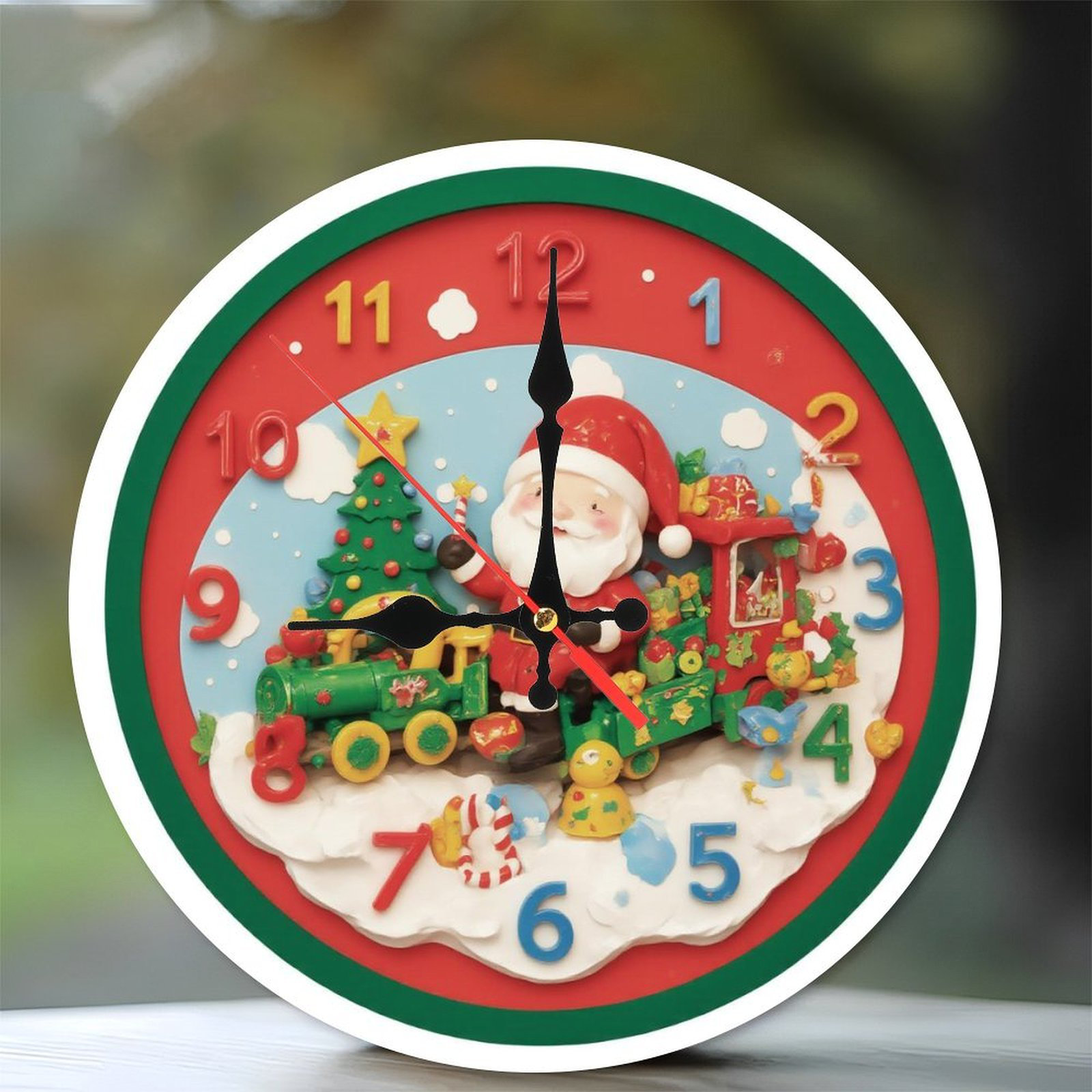 Ophelia & Co. Christmas-Train-Santa-Clock | Wayfair