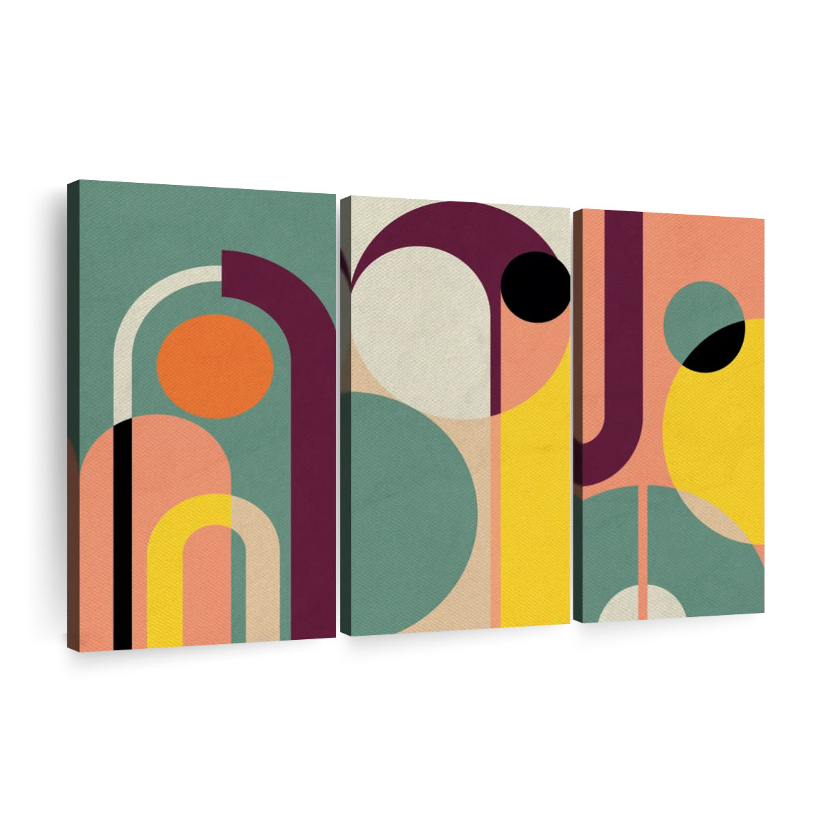 Wrought Studio™ Retro Geometric Abstract X Multi Piece Canvas Print ...