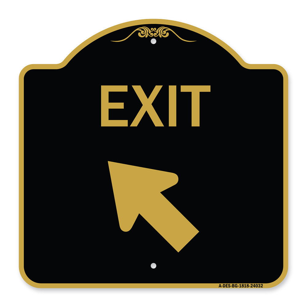 Signmission Designer Series Sign - Exit Sign Exit With Left Arrow ...